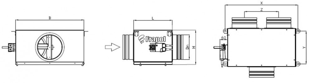 Przepustnice kanałowe OS-ONYX-PO, OS-ONYX-PGWC - Frapol